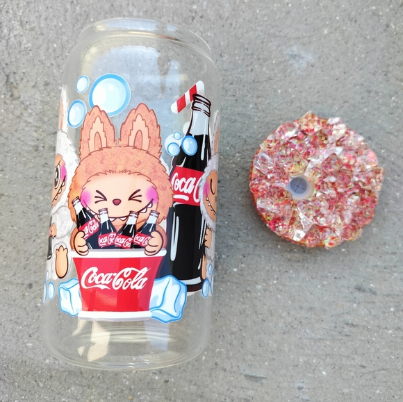 Handmade | Dining | Labubu Cocacola Glass With Lid | Poshmark